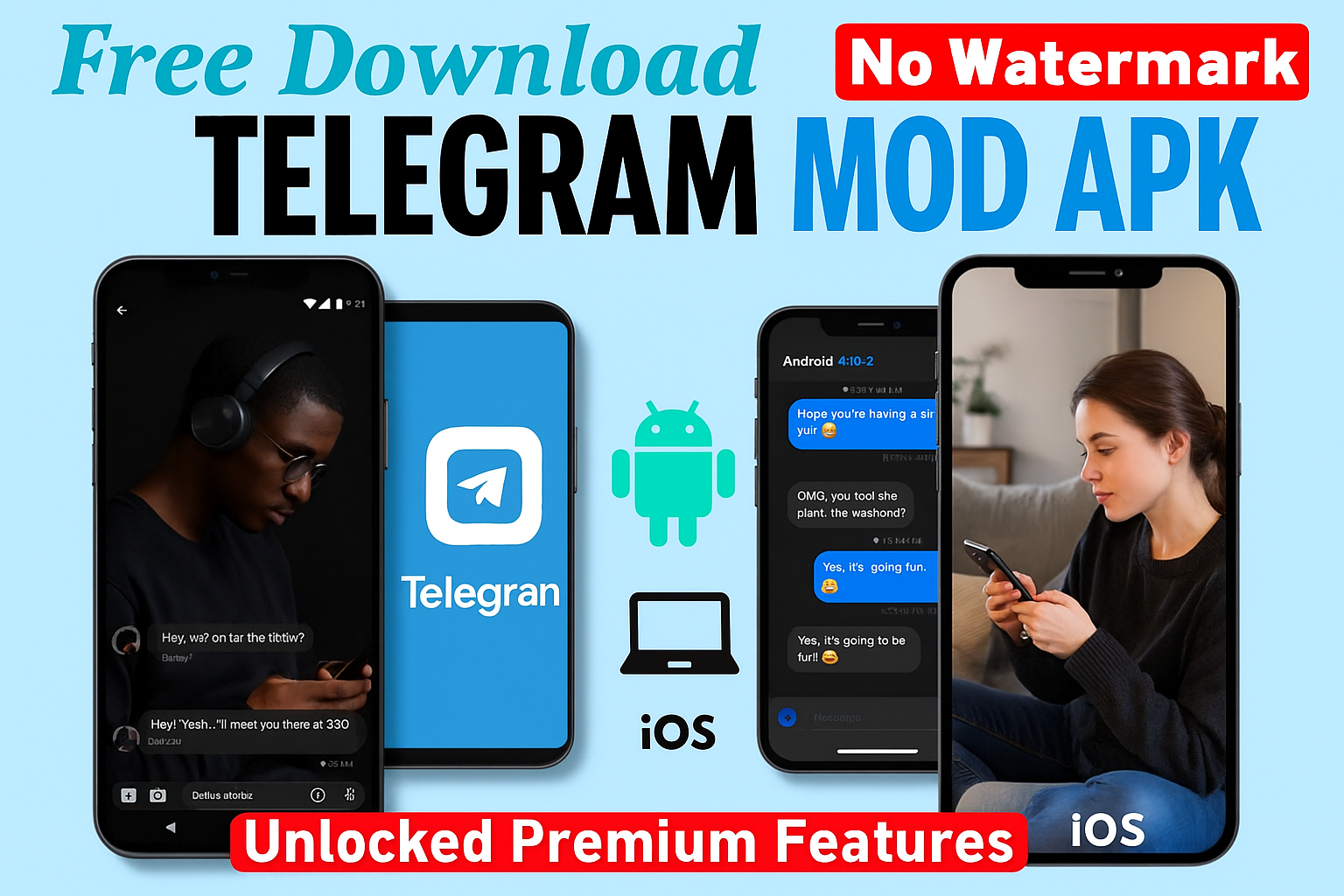 Telegram MOD APK ( V12.0.2 ) [Premium Unlocked] Free Download